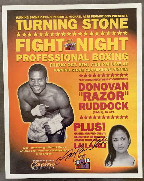 ALI, LAILA-APRIL FOWLER ON SITE POSTER (1999-PRO DEBUT SIGNED BY LAILA ...