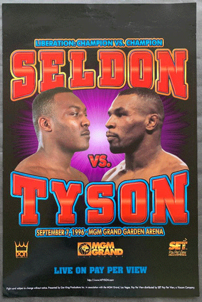 TYSON, MIKE-BRUCE SELDON PAY PER VIEW POSTER (1996) – JO Sports Inc.