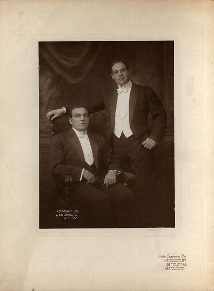 JEFFRIES, JAMES & SAM BERGER ORIGINAL MOUNTED PHOTO (1909) – JO Sports Inc.
