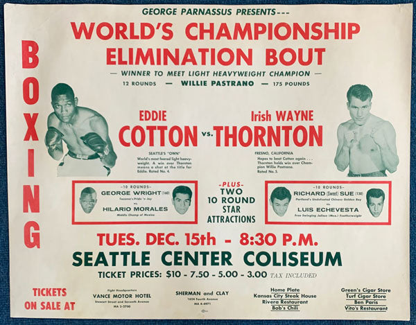 COTTON, EDDIE-WAYNE THORNTON ON SITE POSTER (1964) – JO Sports Inc.
