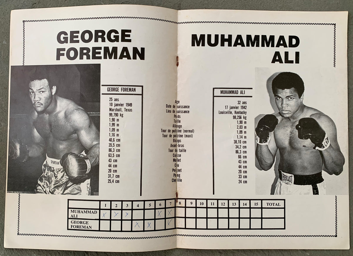 ALI, MUHAMMAD-GEORGE FOREMAN RARE OFFICIAL PROGRAM (1974) – JO Sports Inc.