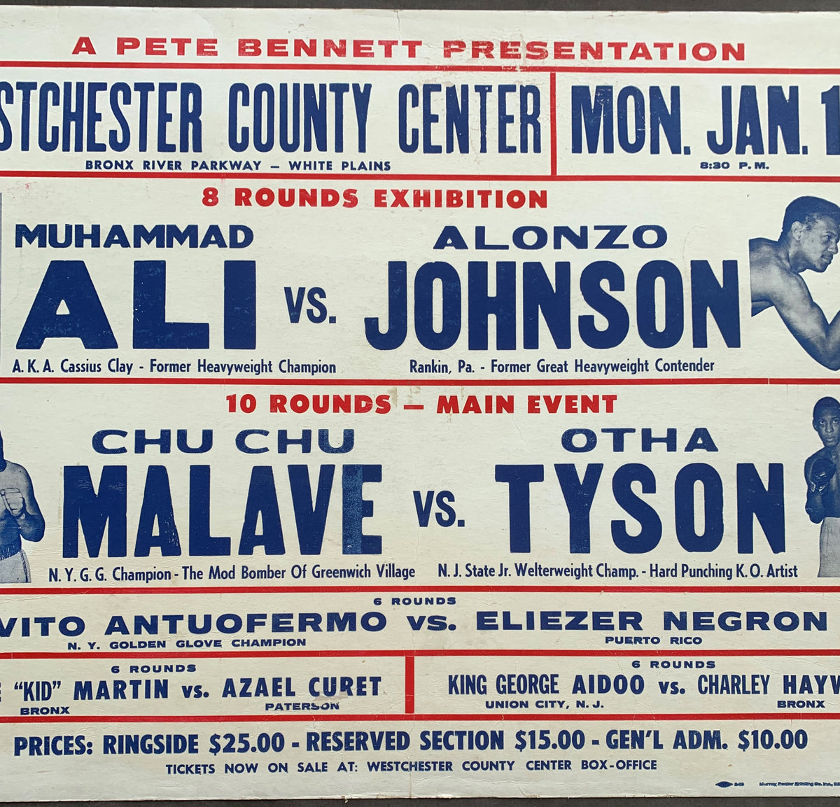 ALI, MUHAMMAD-ALONZO JOHNSON EXHIBITION POSTER (1972) – JO Sports Inc.