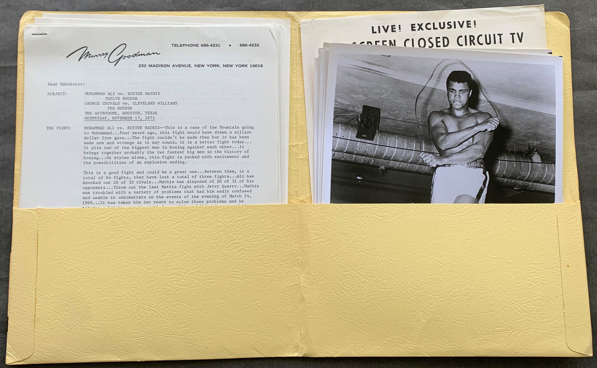 ALI, MUHAMMAD-BUSTER MATHIS PRESS KIT (1971) – JO Sports Inc.