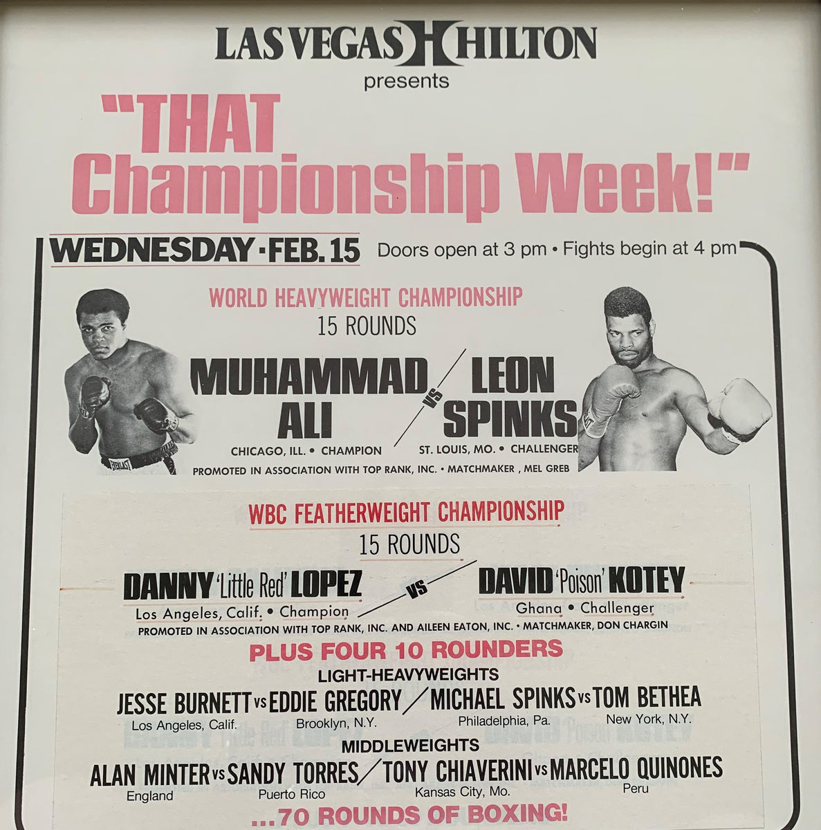 ALI, MUHAMMAD-LEON SPINKS I ON SITE POSTER (1978) – JO Sports Inc.