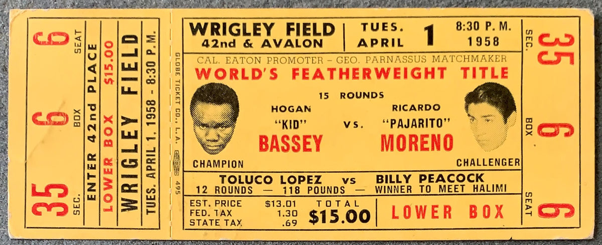 BASSEY, HOGAN "KID"-RICARDO MORENO ON SITE FULL TICKET (1958) – JO ...