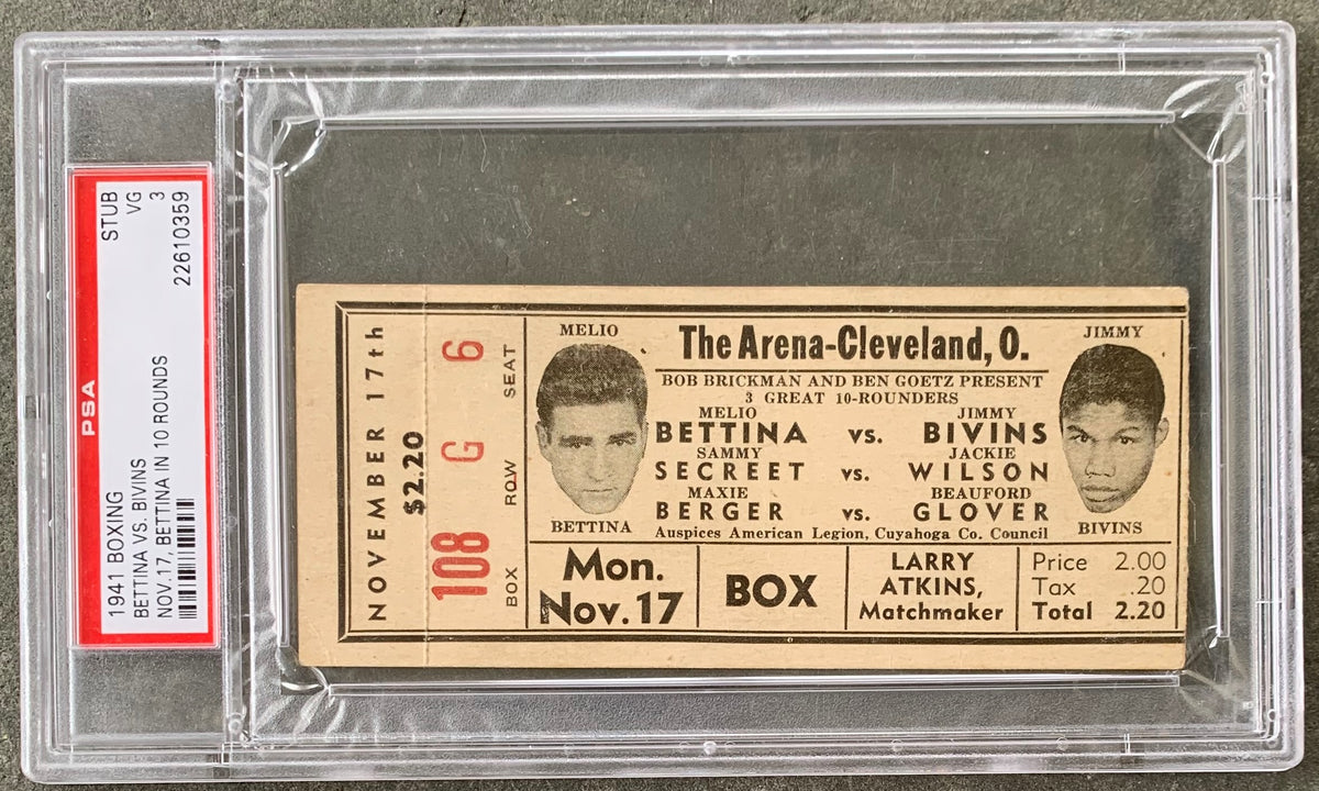 BETTINA, MELIO-JIMMY BIVINS STUBLESS ON SITE TICKET (1941-PSA/DNA) – JO ...