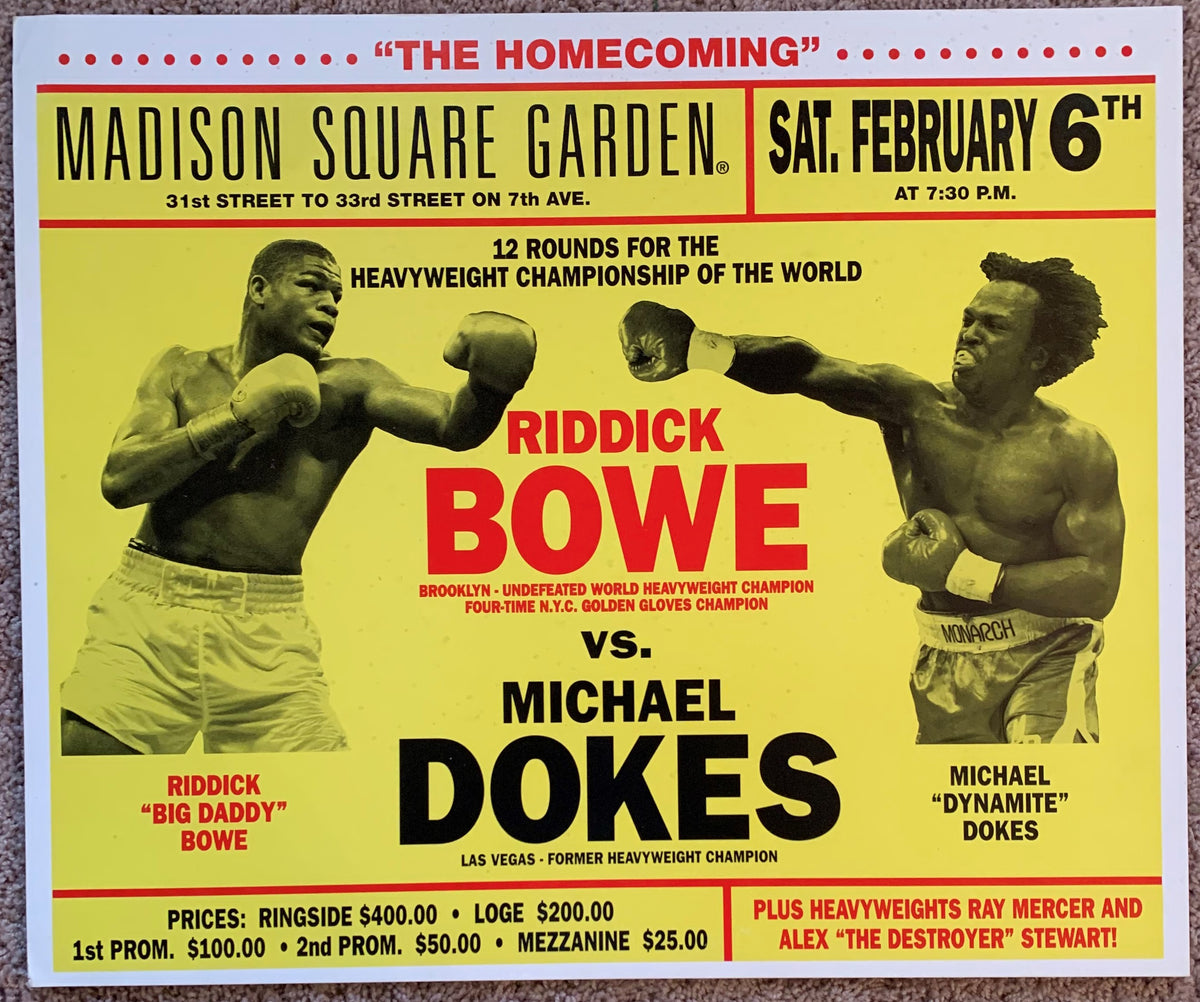 BOWE, RIDDICK-MICHAEL DOKES ON SITE POSTER (1993) – JO Sports Inc.