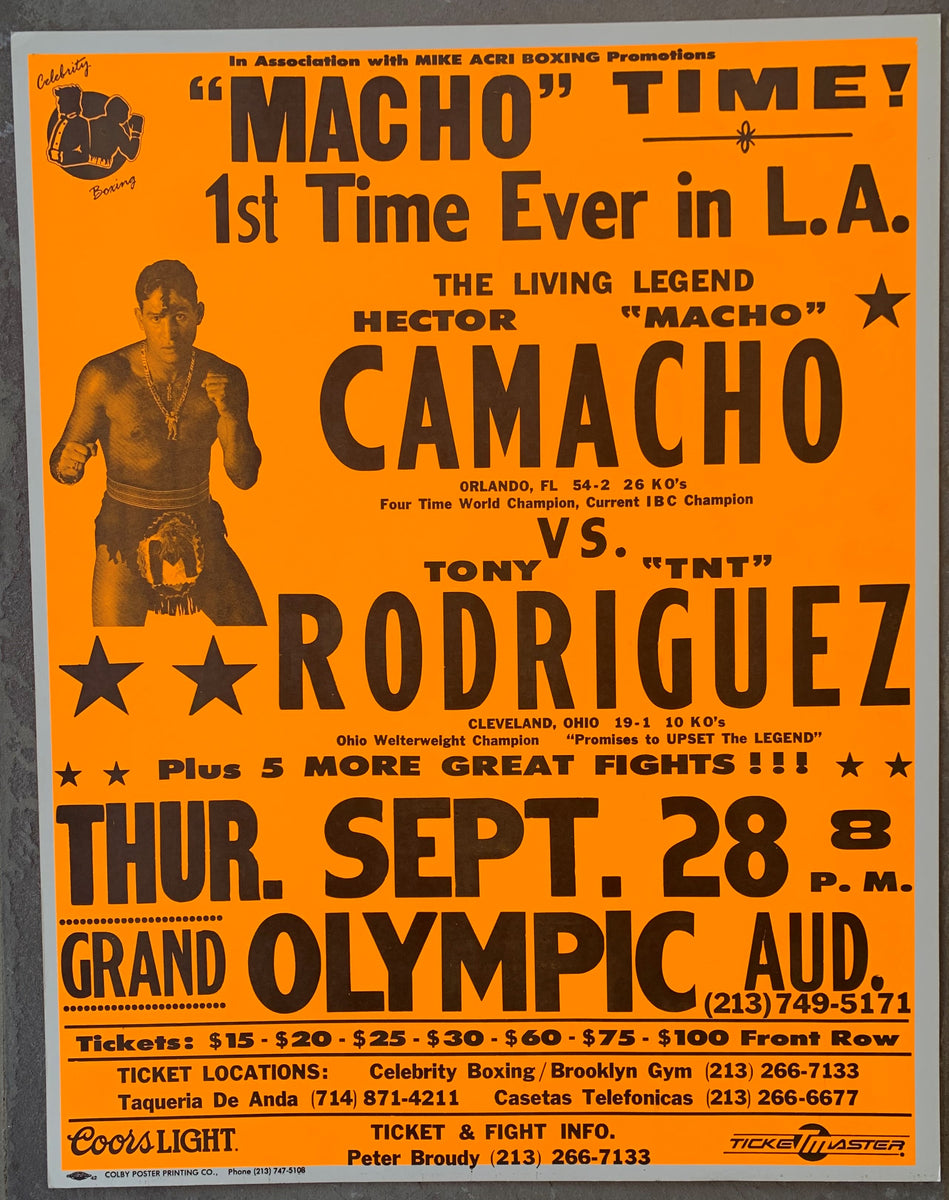 CAMACHO, HECTOR "MACHO"-TONY RODRIGUEZ ON SITE POSTER (1995) – JO ...