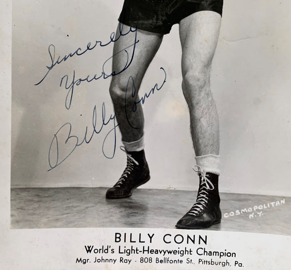 CONN, BILLY VINTAGE SIGNED PHOTOGRAPH – JO Sports Inc.