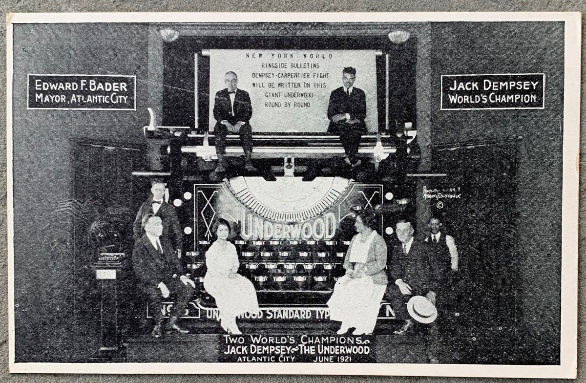 DEMPSEY, JACK-GEORGES CARPENTIER RARE ADVERTING PHOTO POSTCARD (1921 ...