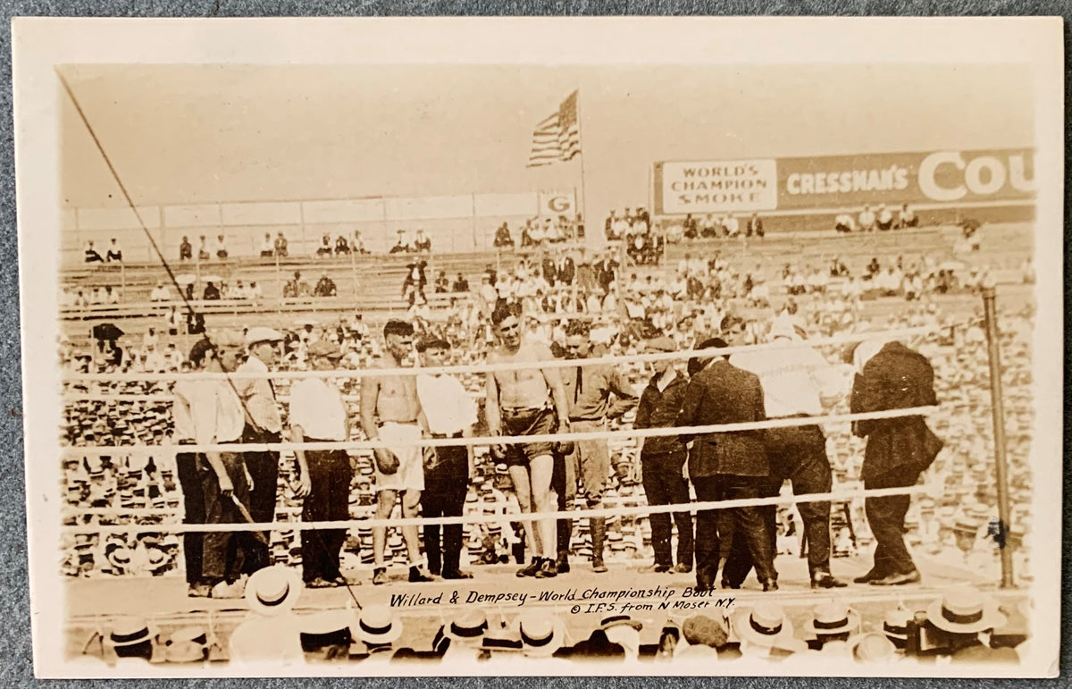 DEMPSEY, JACK-JESS WILLARD REALL PHOTO POSTCARD (1919-BEFORE START OF ...