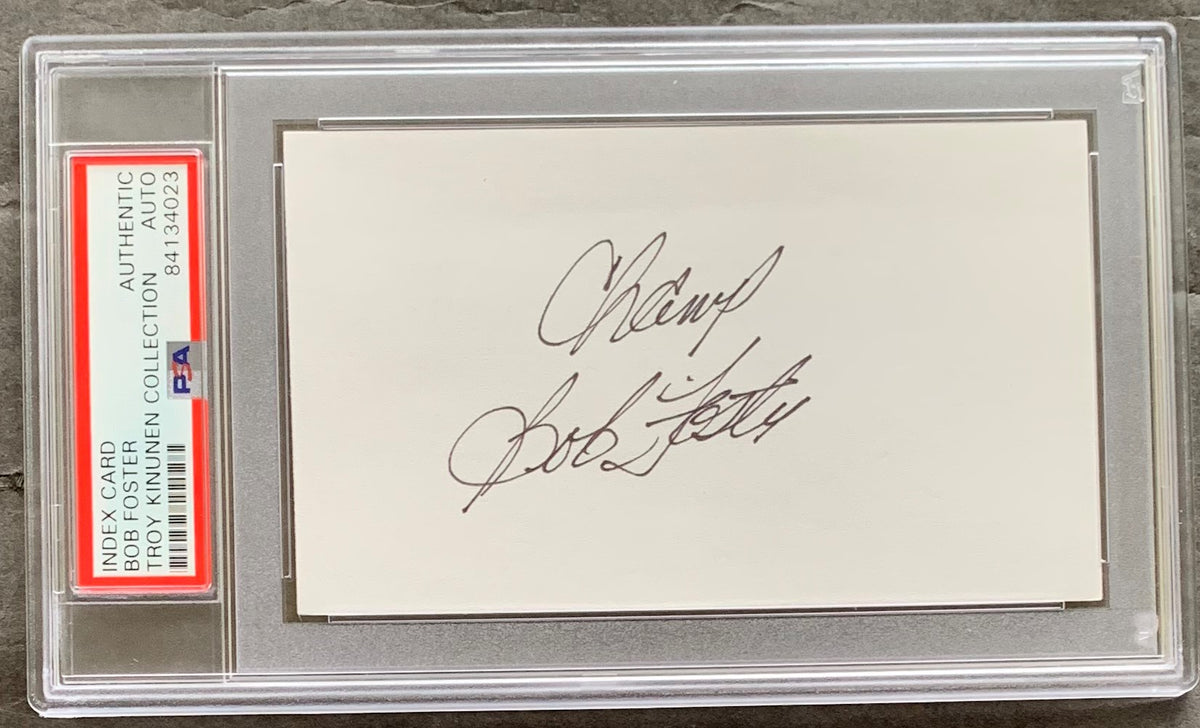 FOSTER, BOB SIGNED INDEX CARD (PSA/DNA) – JO Sports Inc.