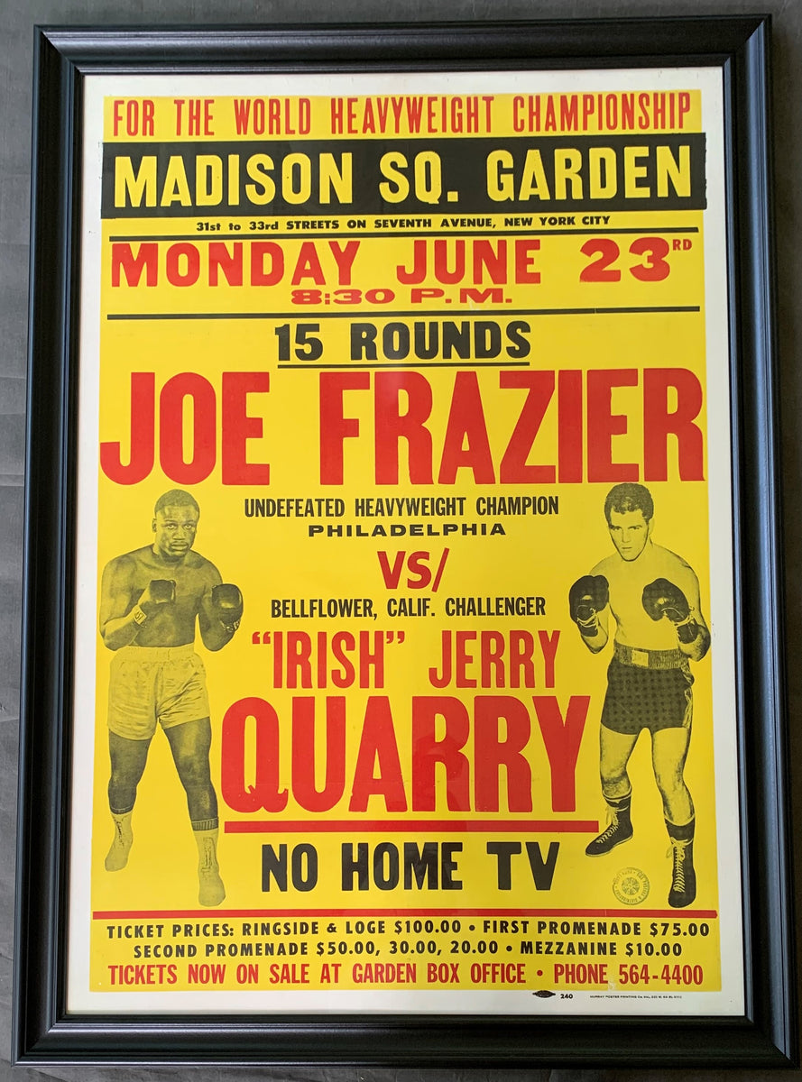 FRAZIER, JOE-JERRY QUARRY I ON SITE POSTER (1969-RARE ONE SHEET SIZE ...