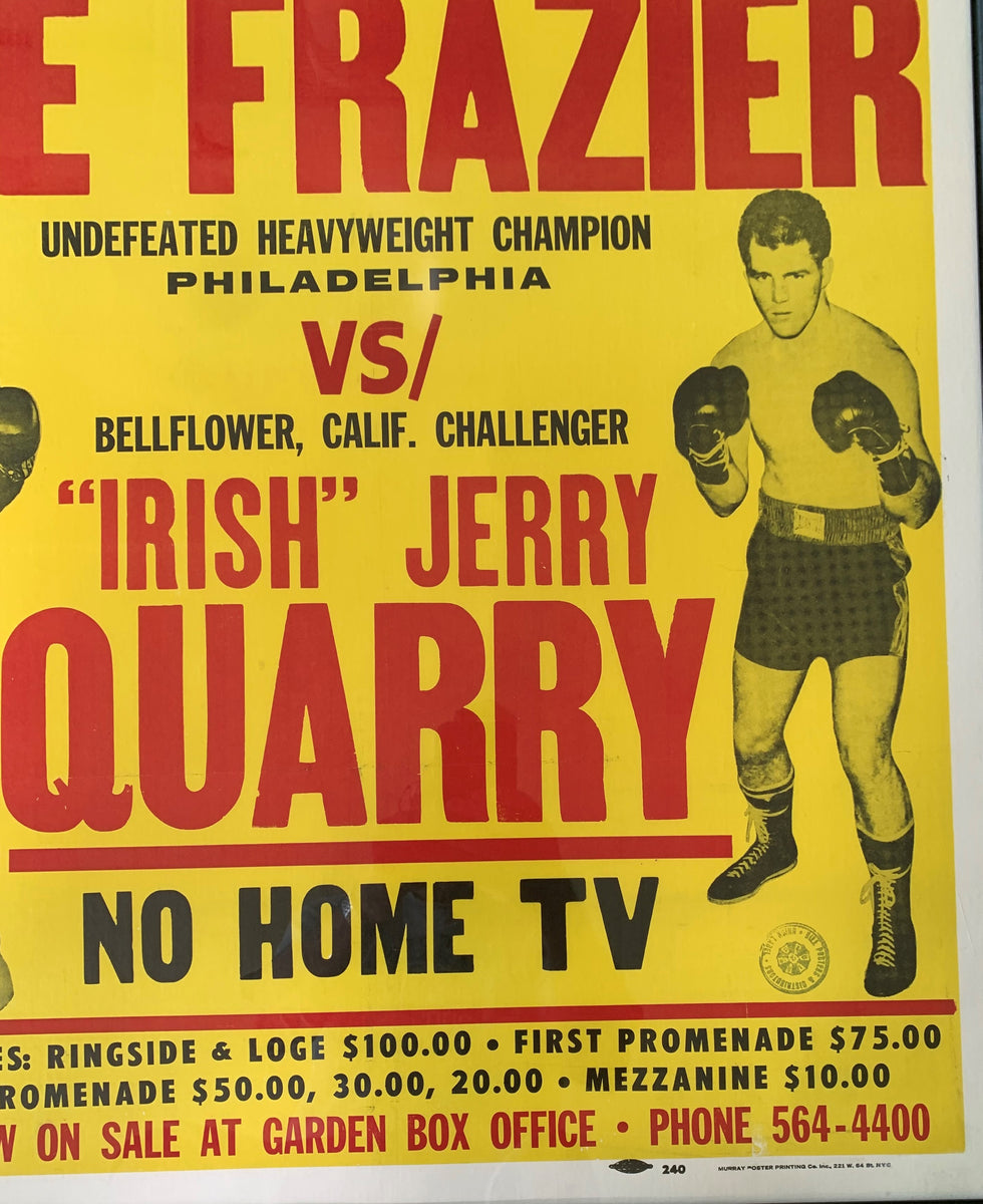 FRAZIER, JOE-JERRY QUARRY I ON SITE POSTER (1969-RARE ONE SHEET SIZE ...