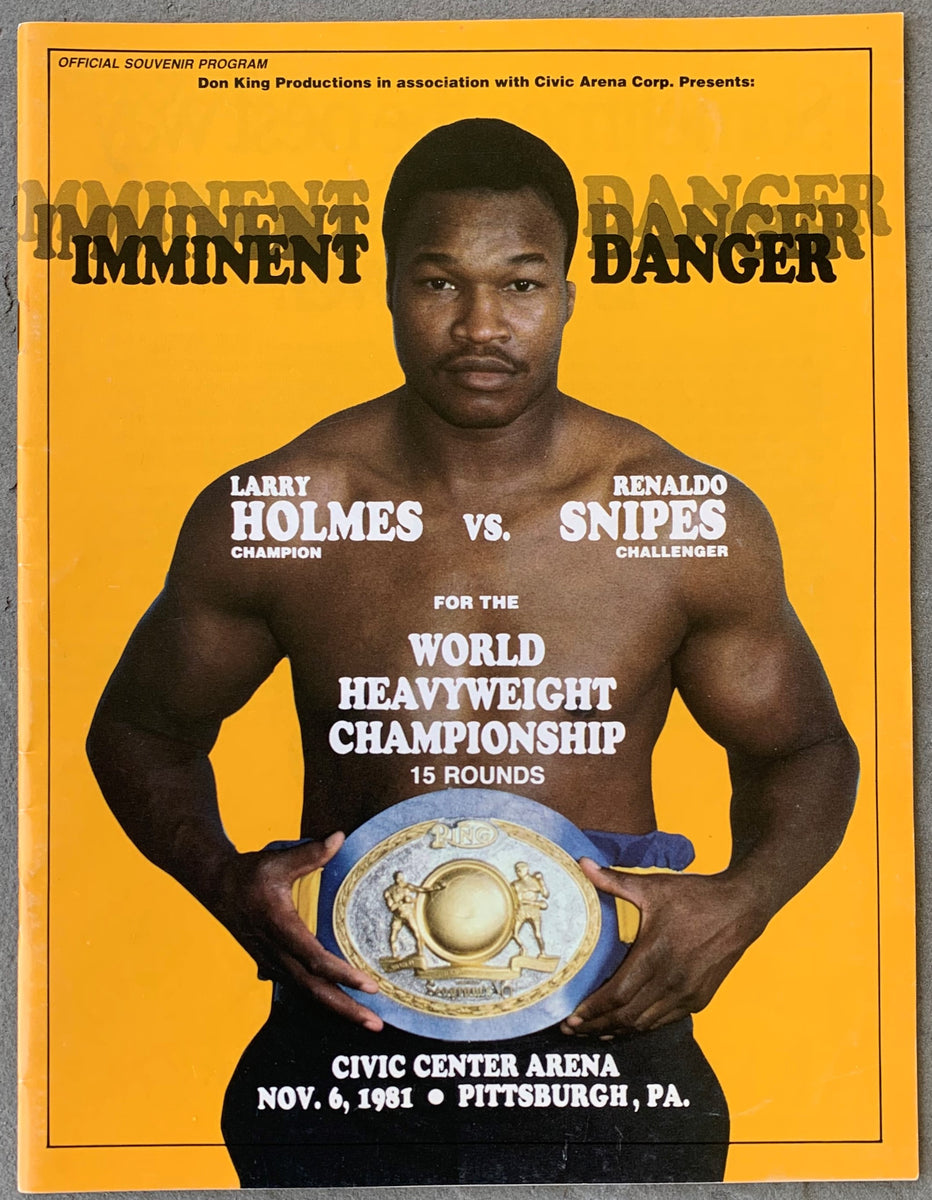 HOLMES, LARRY-RENALDO SNIPES OFFICIAL PROGRAM (1981) – JO Sports Inc.