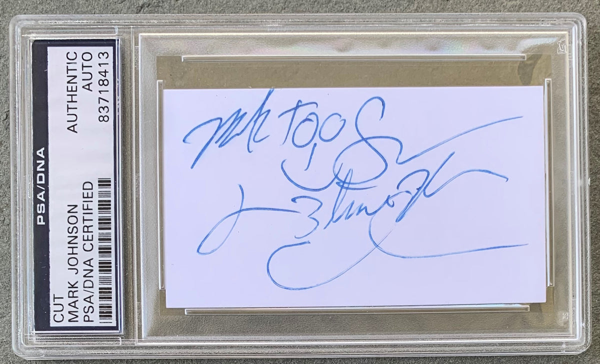 JOHNSON, MARK "TOO SHARP" INK CUT SIGNATURE (PSA/DNA) – JO Sports Inc.