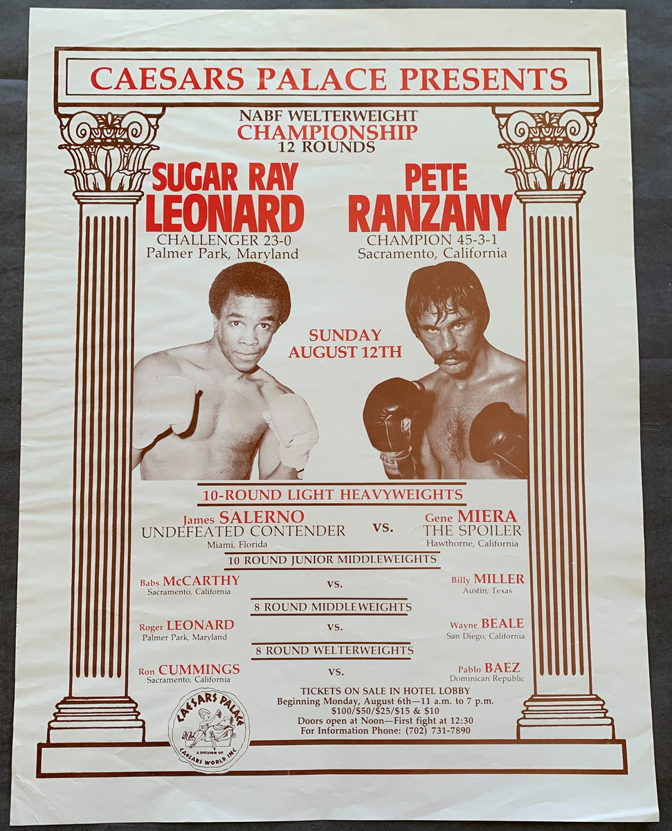 LEONARD, SUGAR RAY-PETE RANZANY ON SITE POSTER (1979) – JO Sports Inc.