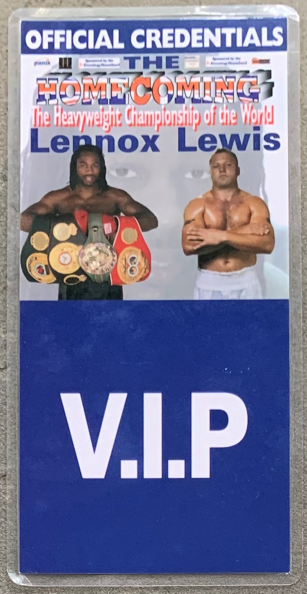 LEWIS, LENNOX-FRANCOIS BOTHA VIP CREDENTIAL (2000) – JO Sports Inc.