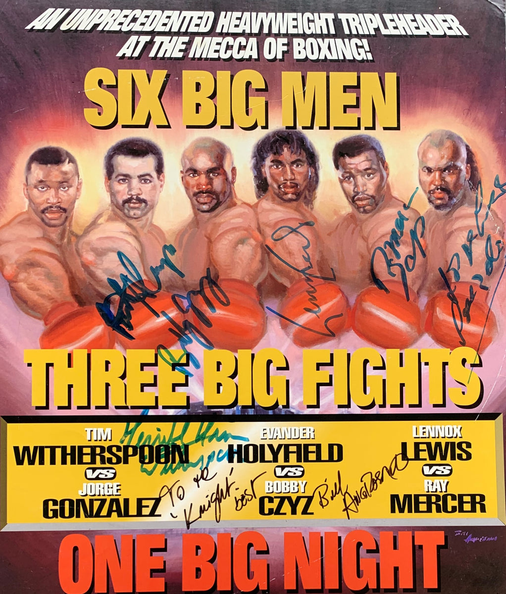 LEWIS, LENNOX-RAY MERCER & EVANDER HOLYFIELD-BOBBY CZYZ SIGNED ON SITE ...