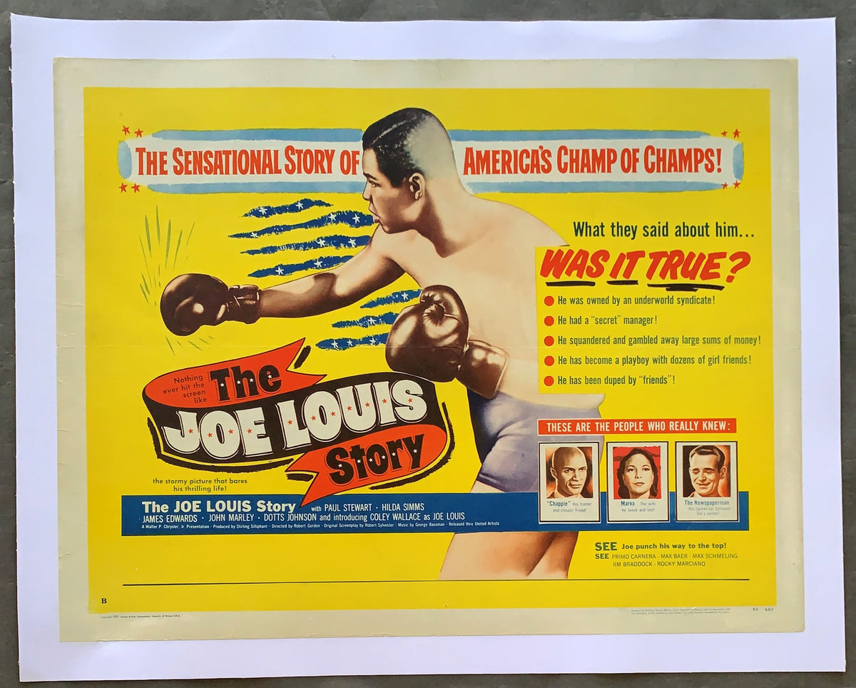THE JOE LOUIS STORY ORIGINAL MOVIE POSTER (1953) – JO Sports Inc.