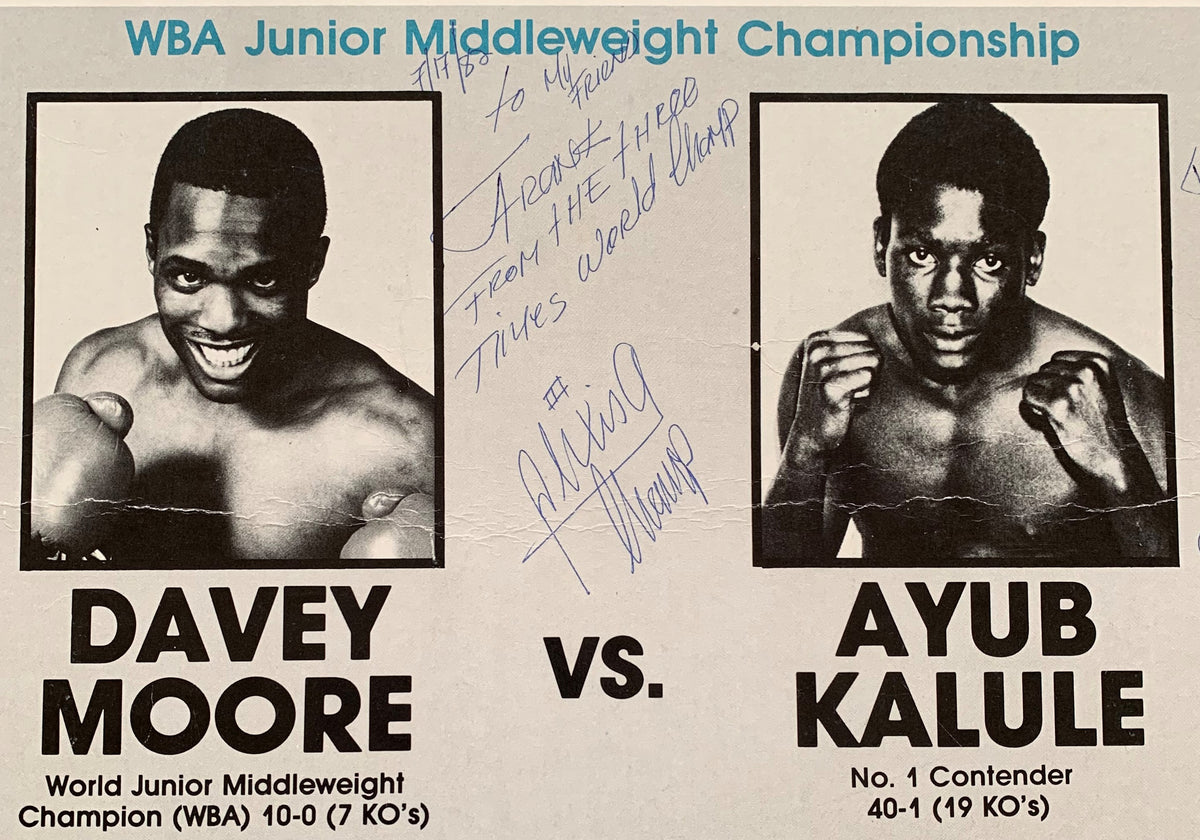 MOORE, DAVEY-AYUB KALULE SIGNED ON SITE POSTER (1982-SIGNED BY ALEXIS ...