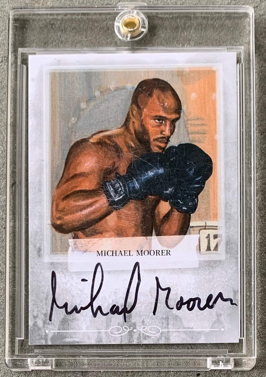 MOORER, MICHAEL SIGNED MECCA SILVER VERSION BOXING CARD – JO Sports Inc.