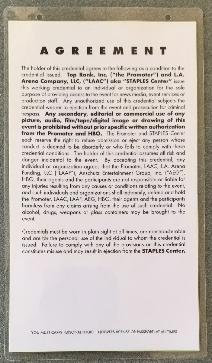 PACQUIAO, MANNY-HECTOR VELASQUEZ & ERIK MORALES-ZAHIR RAHEEM COMMISSIO ...