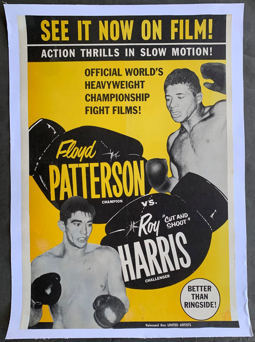 PATTERSON, FLOYD-ROY HARRIS FIGHT FILM POSTER (1958) – JO Sports Inc.