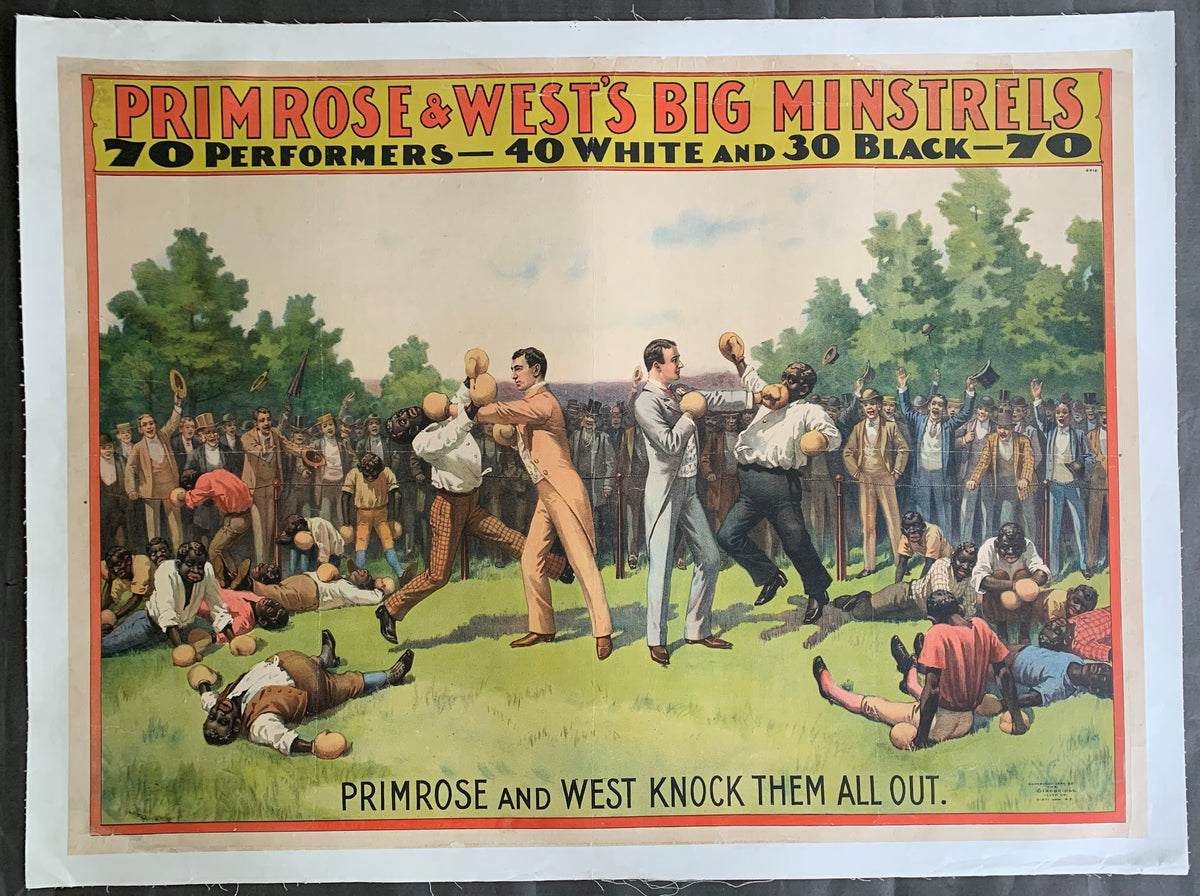 PRIMROSE & WEST BIG MINSTRELS STONE LITHOGRAPHIC POSTER (BY STROBRIDGE ...