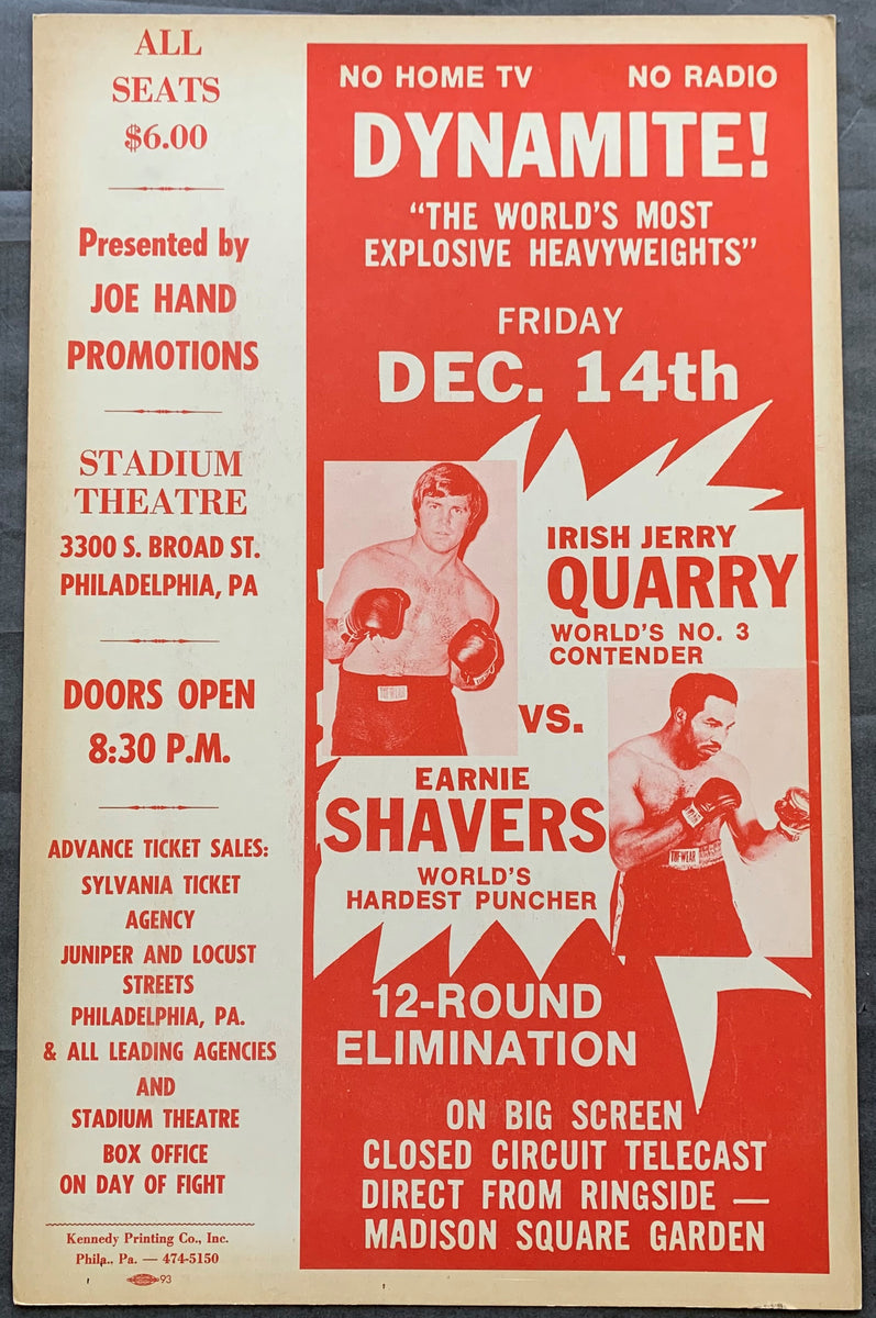QUARRY, JERRY-EARNIE SHAVERS SIGNED CLOSED CIRCUIT POSTER (1973) – JO ...
