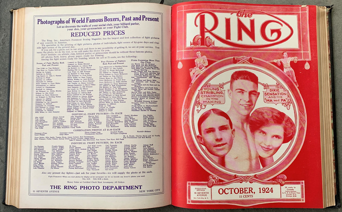 RING MAGAZINE BOUND VOLUME 1924-1925 (3RD DECADE OF THE RING) – JO ...