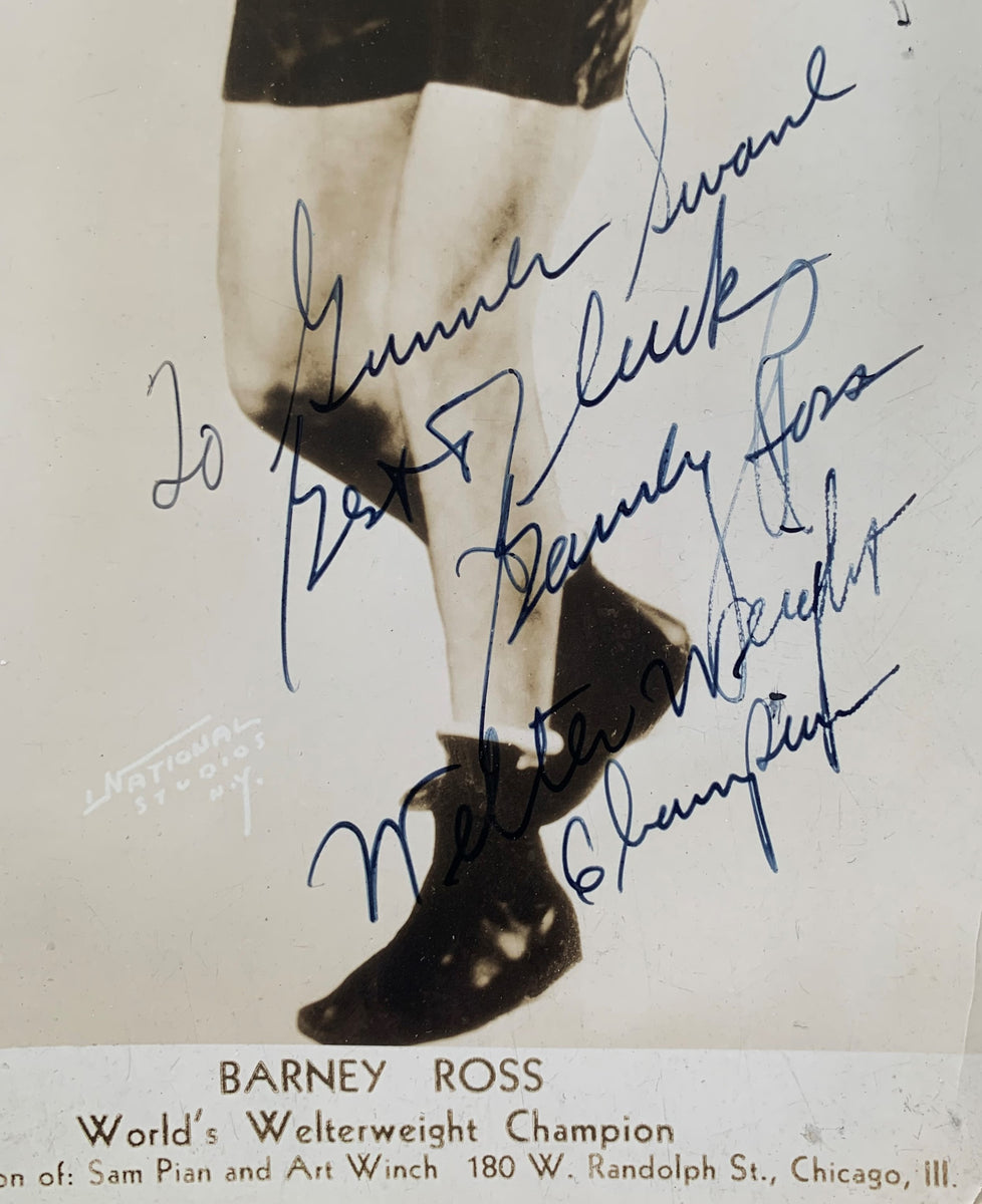 ROSS, BARNEY SIGNED PHOTO (AS WORLD WELTERWEIGHT CHAMPION) – JO Sports Inc.