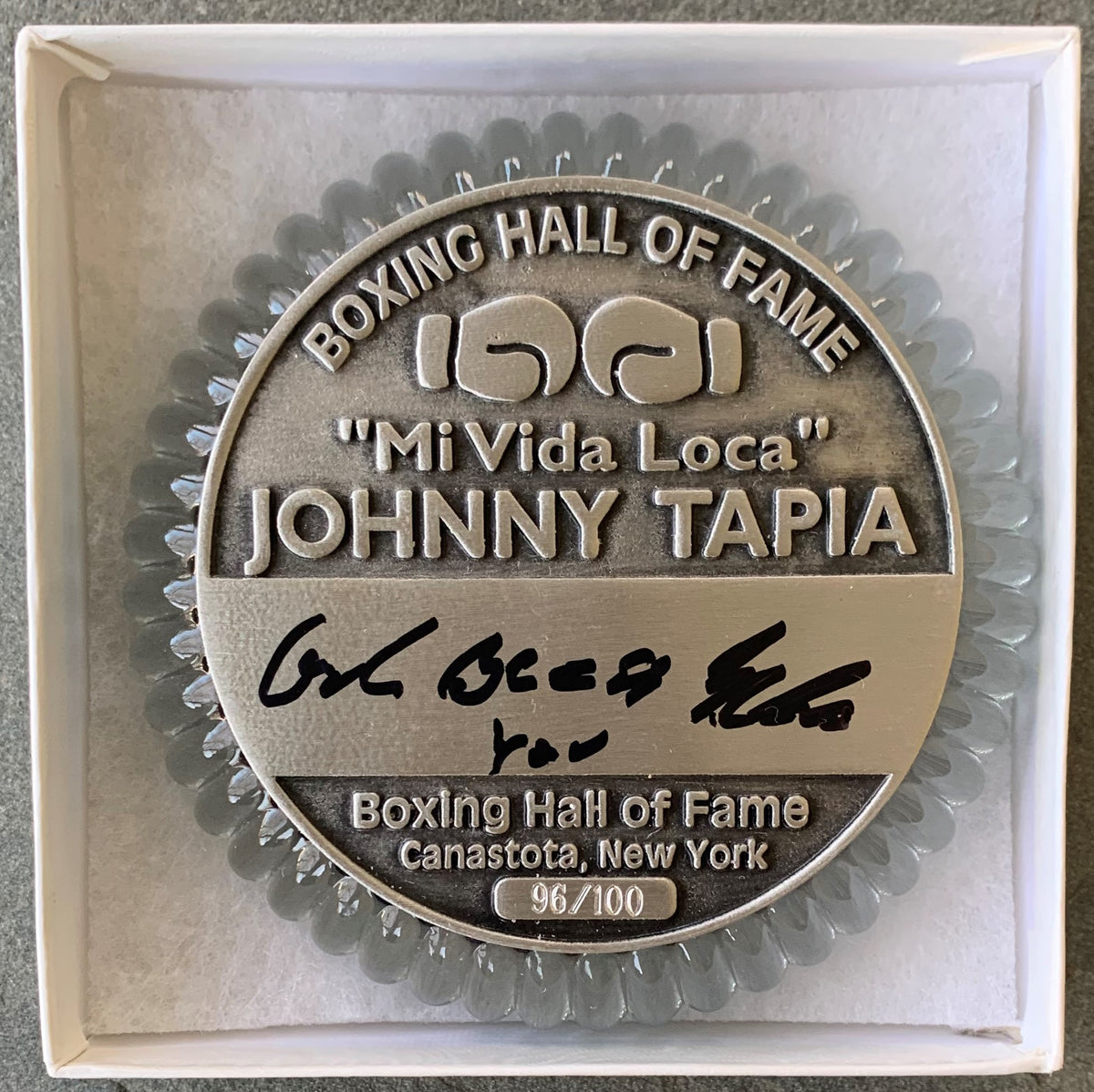 TAPIA, JOHNNY SIGNED LIMITED EDITION BOXING HALL OF FAME PAPERWEIGHT ...