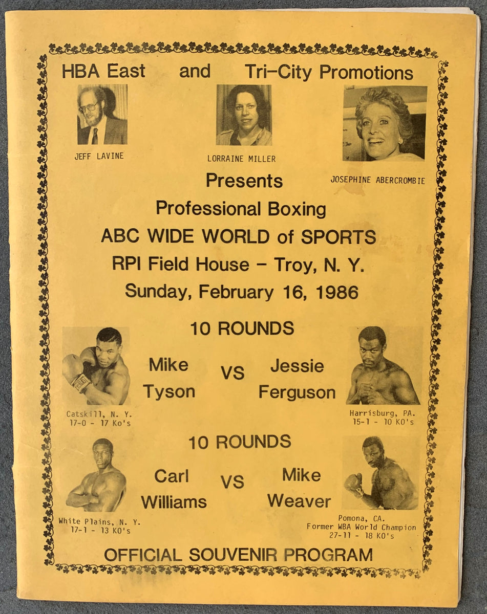 TYSON, MIKE-JESSIE FERGUSON OFFICIAL PROGRAM (1986) – JO Sports Inc.