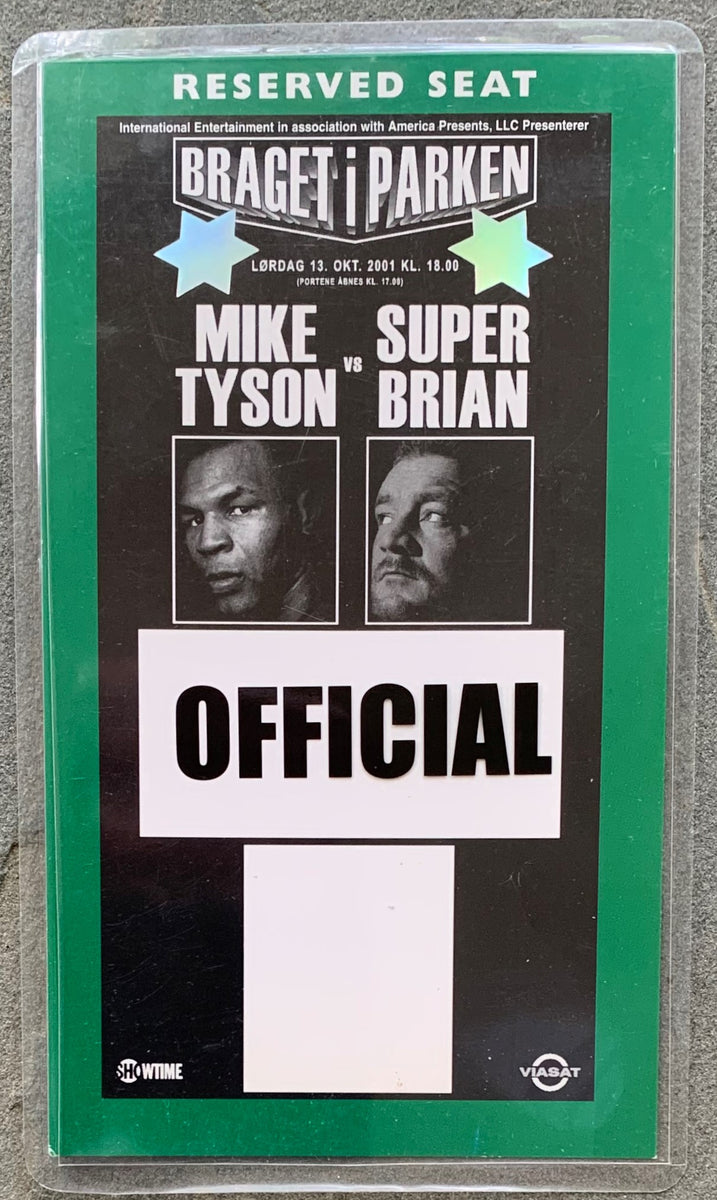 TYSON, MIKE-BRIAN NIELSEN OFFICIAL CREDENTIAL (2001) – JO Sports Inc.