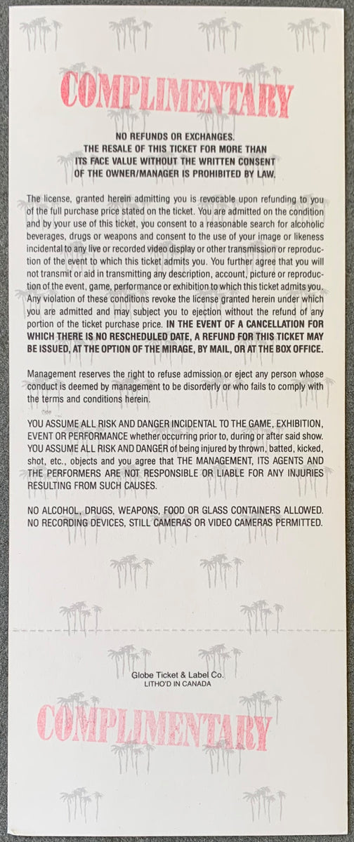 TYSON, MIKE-RAZOR RUDDOCK II ON SITE FULL TICKET (1991) – JO Sports Inc.