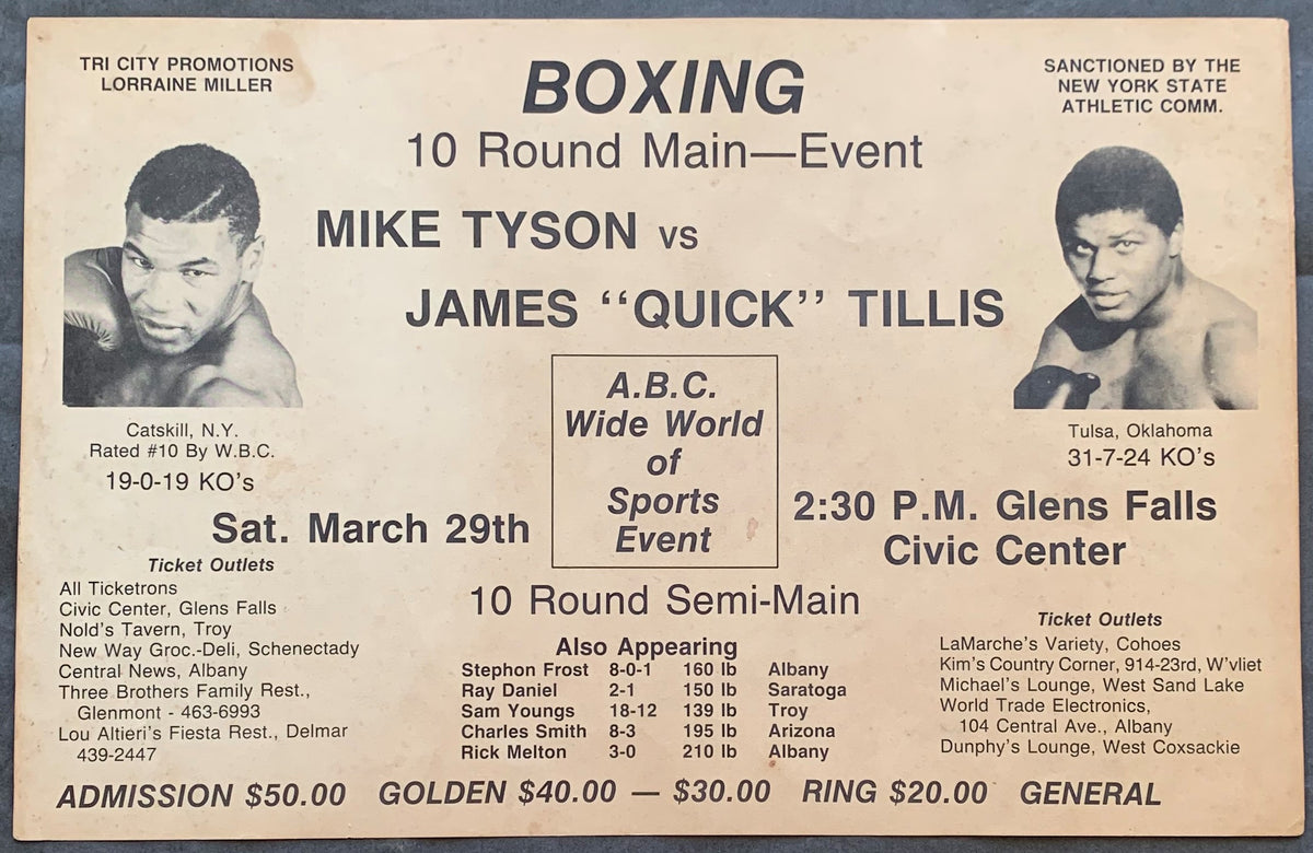 TYSON, MIKE-JAMES "QUICK" TILLIS ON SITE POSTER (1986) – JO Sports Inc.