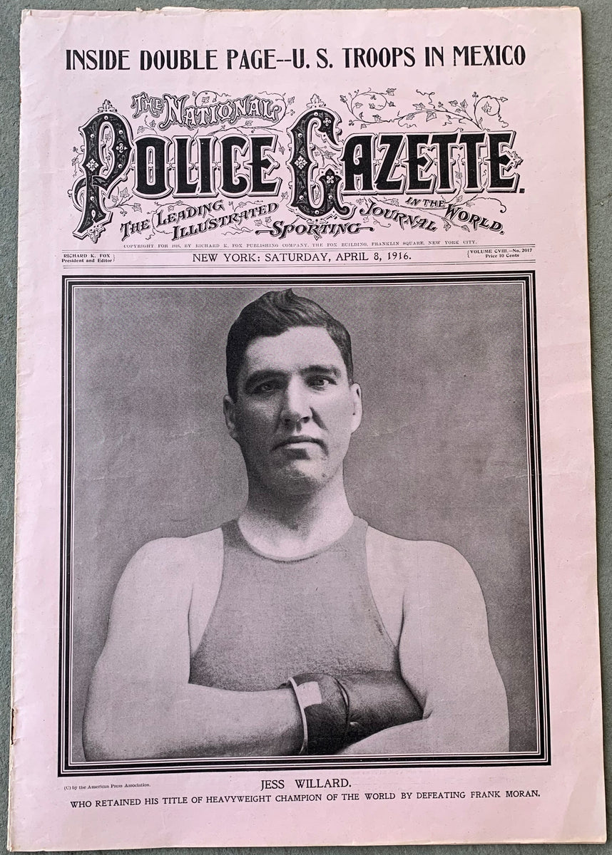 WILLARD, JESS-FRANK MORAN ORIGINAL POLICE GAZETTE (1916) – JO Sports Inc.