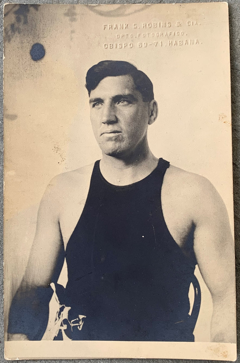 WILLARD, JESS REAL PHOTO POSTCARD (1915-AS WORLD HEAVYWEIGHT CHAMPION ...