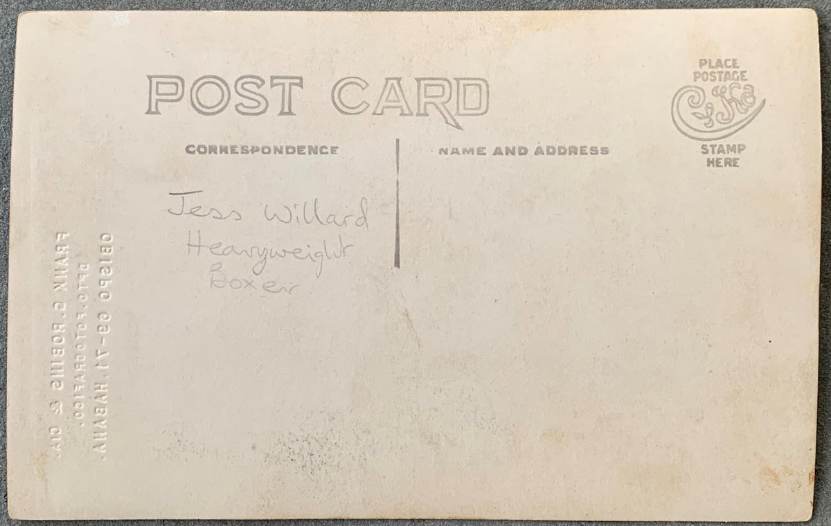 WILLARD, JESS REAL PHOTO POSTCARD (1915-AS WORLD HEAVYWEIGHT CHAMPION ...