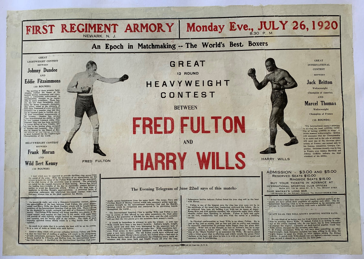 WILLS, HARRY-FRED FULTON & JOHNNY DUNDEE-EDDIE FITZSIMMONS & JACK BRIT – JO Sports Inc.