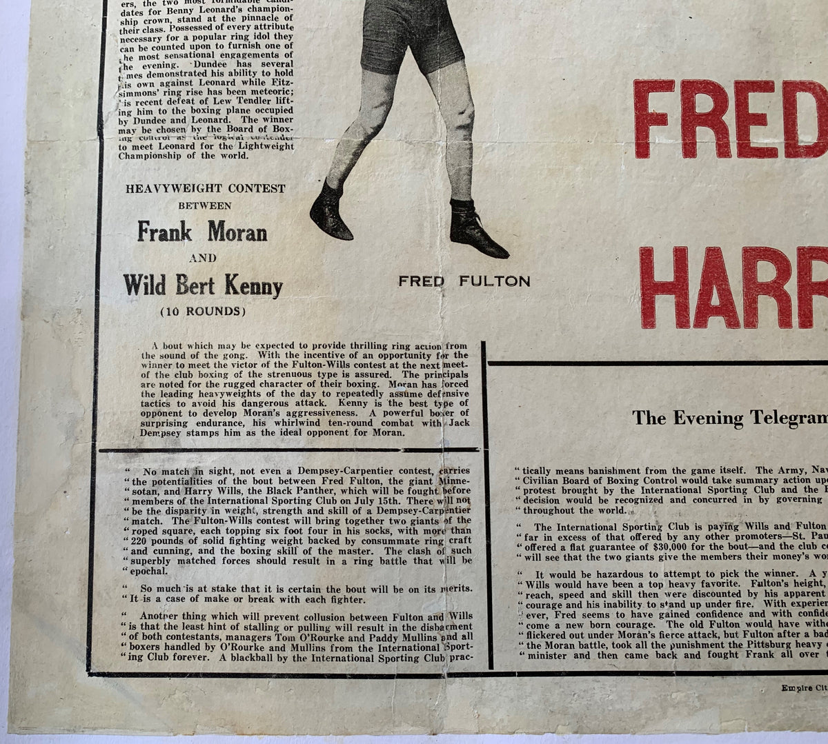 WILLS, HARRY-FRED FULTON & JOHNNY DUNDEE-EDDIE FITZSIMMONS & JACK BRIT ...